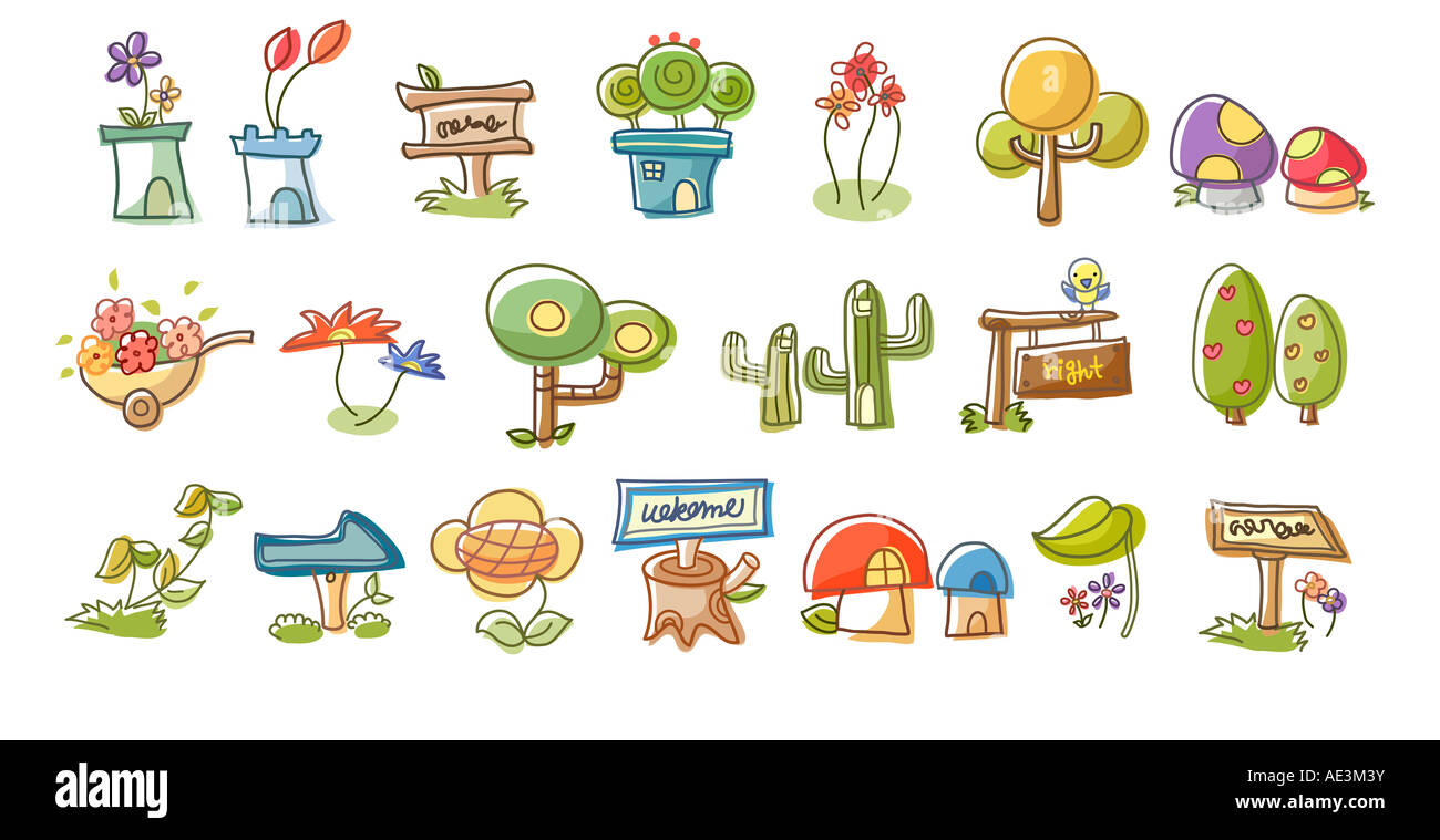 Close-up of different types of trees Stock Photo - Alamy