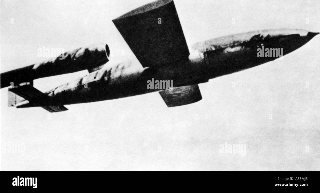VI rocket powered by a ramjet used by the German Army in attacks on ...