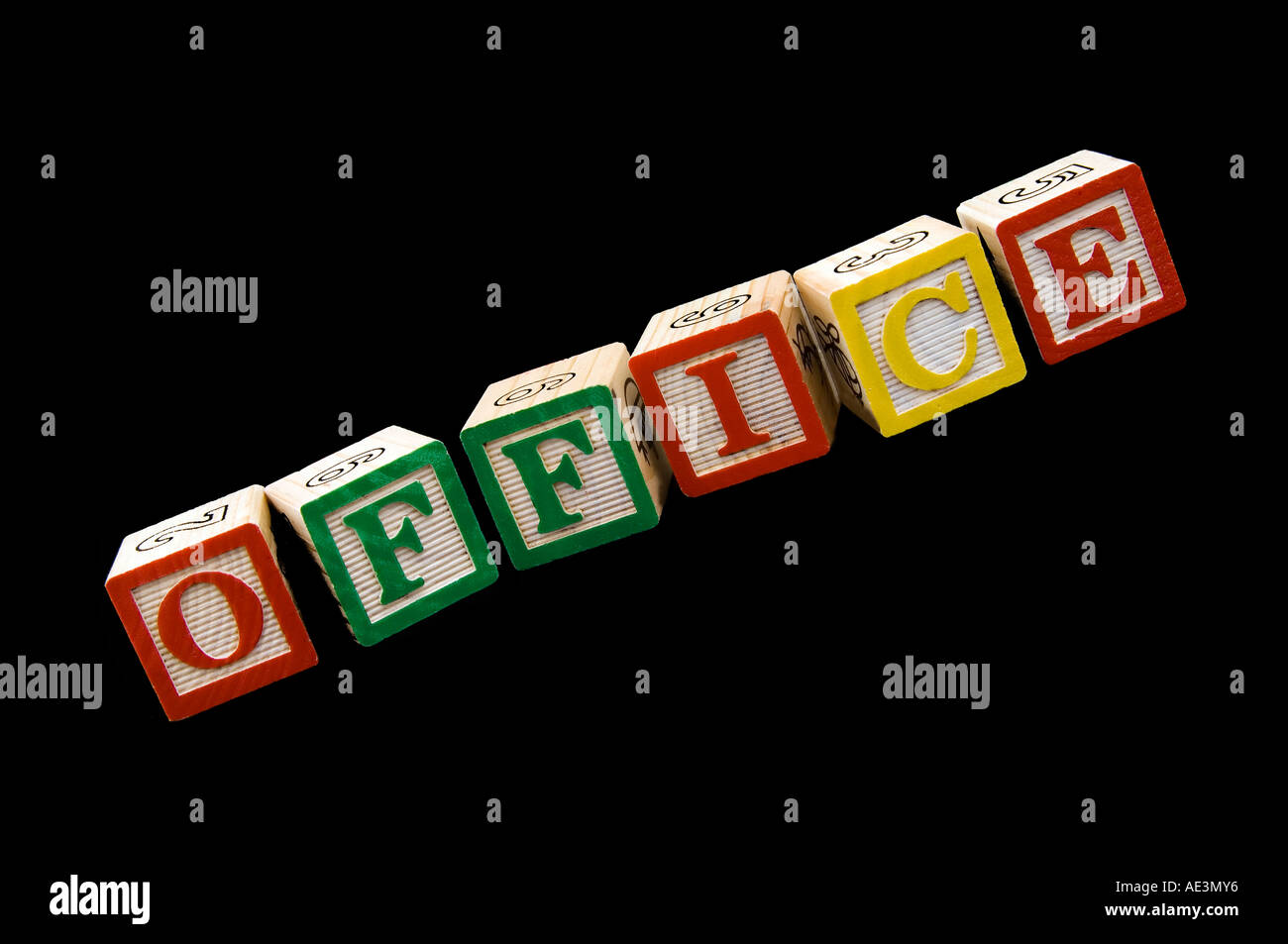 building blocks spelling the word office Stock Photo - Alamy