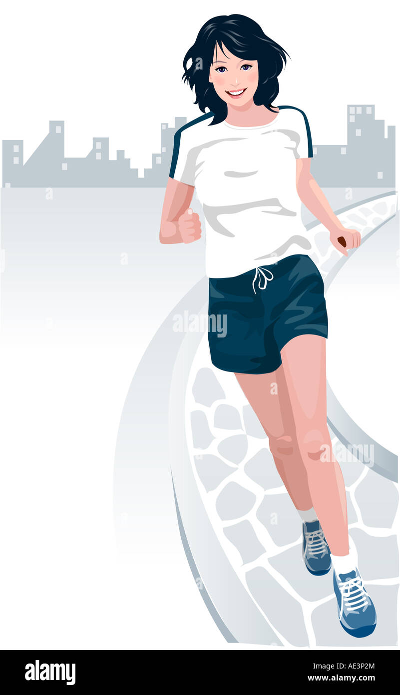 Portrait of a woman jogging Stock Photo - Alamy