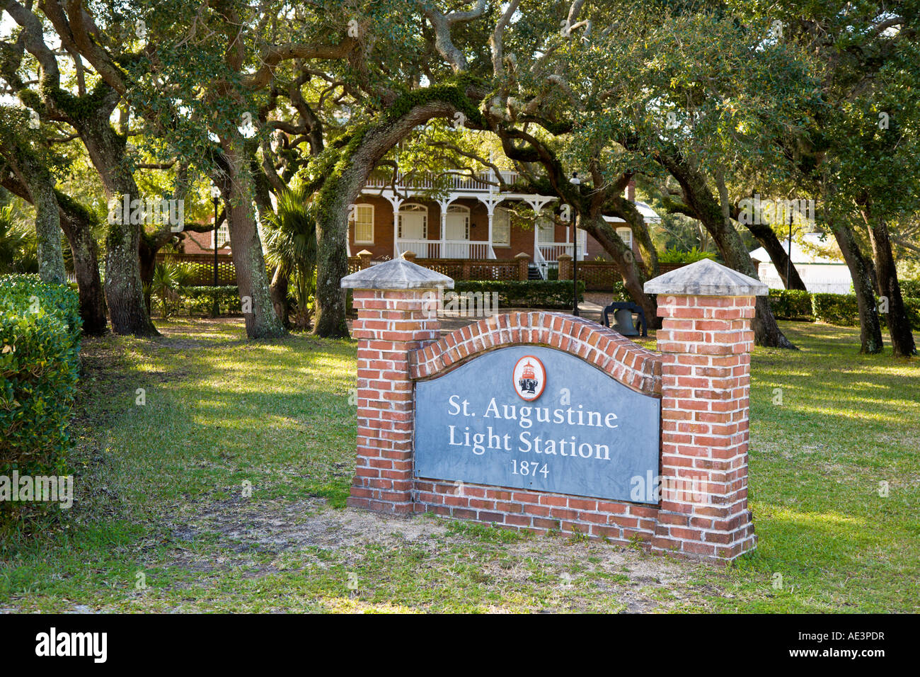 Sign at entrance to St. Augustine Light Station lighthouse museum in St ...