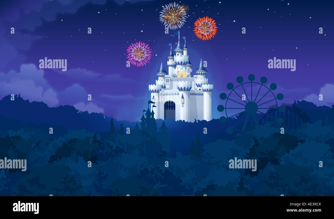 Amusement park in a city Stock Photo - Alamy