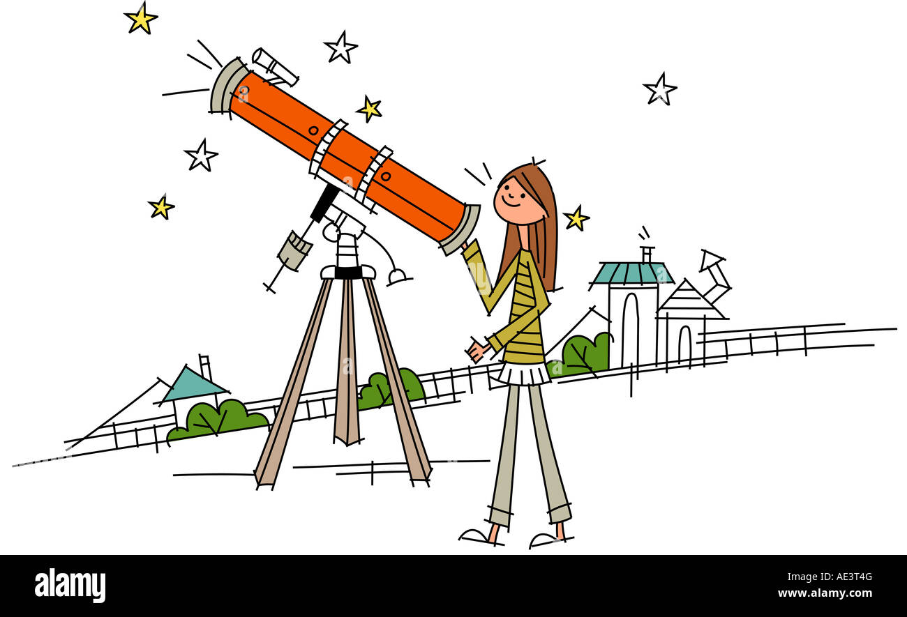 Person using telescope space hi-res stock photography and images - Alamy