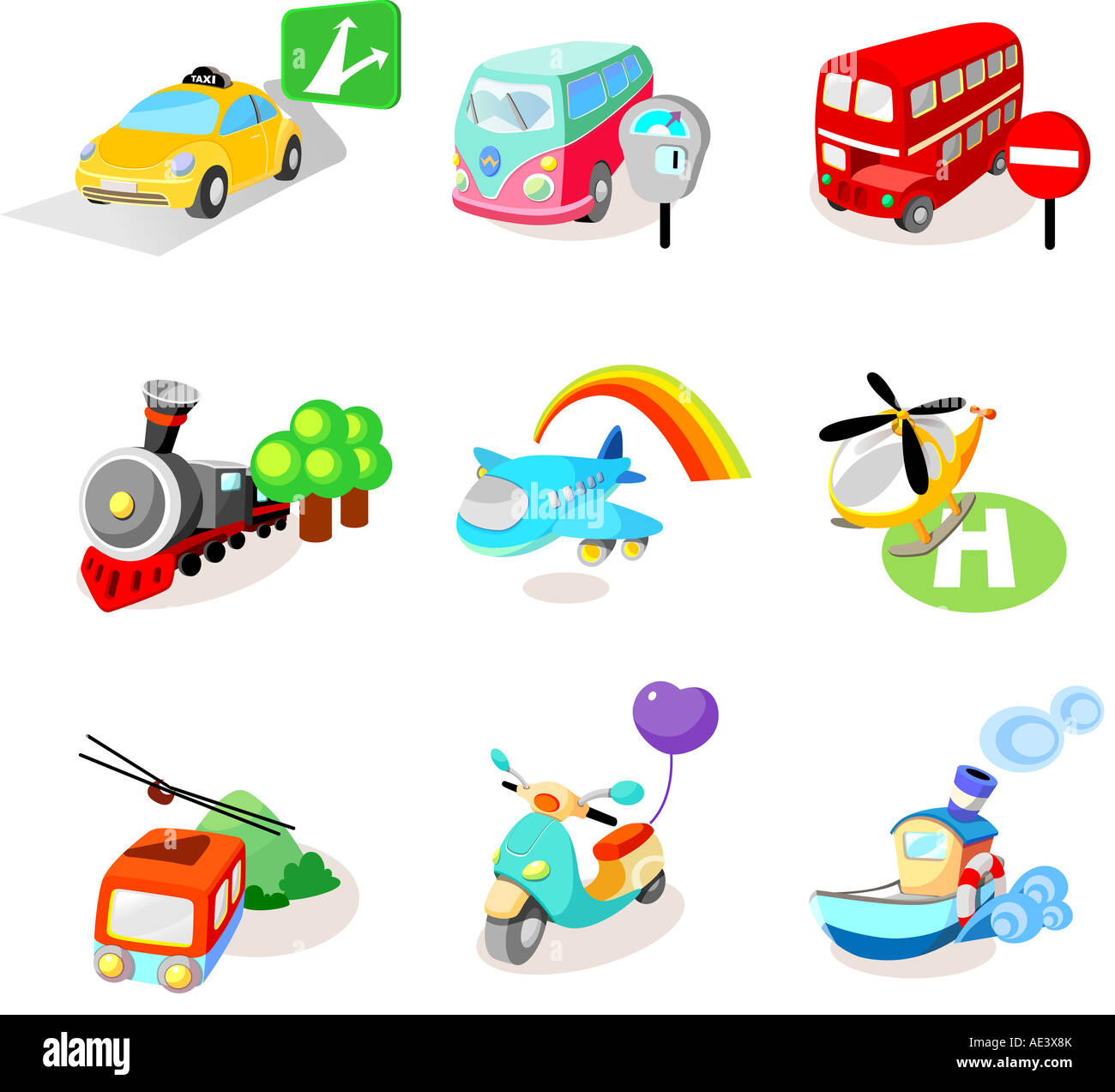 Modes of transport Cut Out Stock Images & Pictures - Alamy