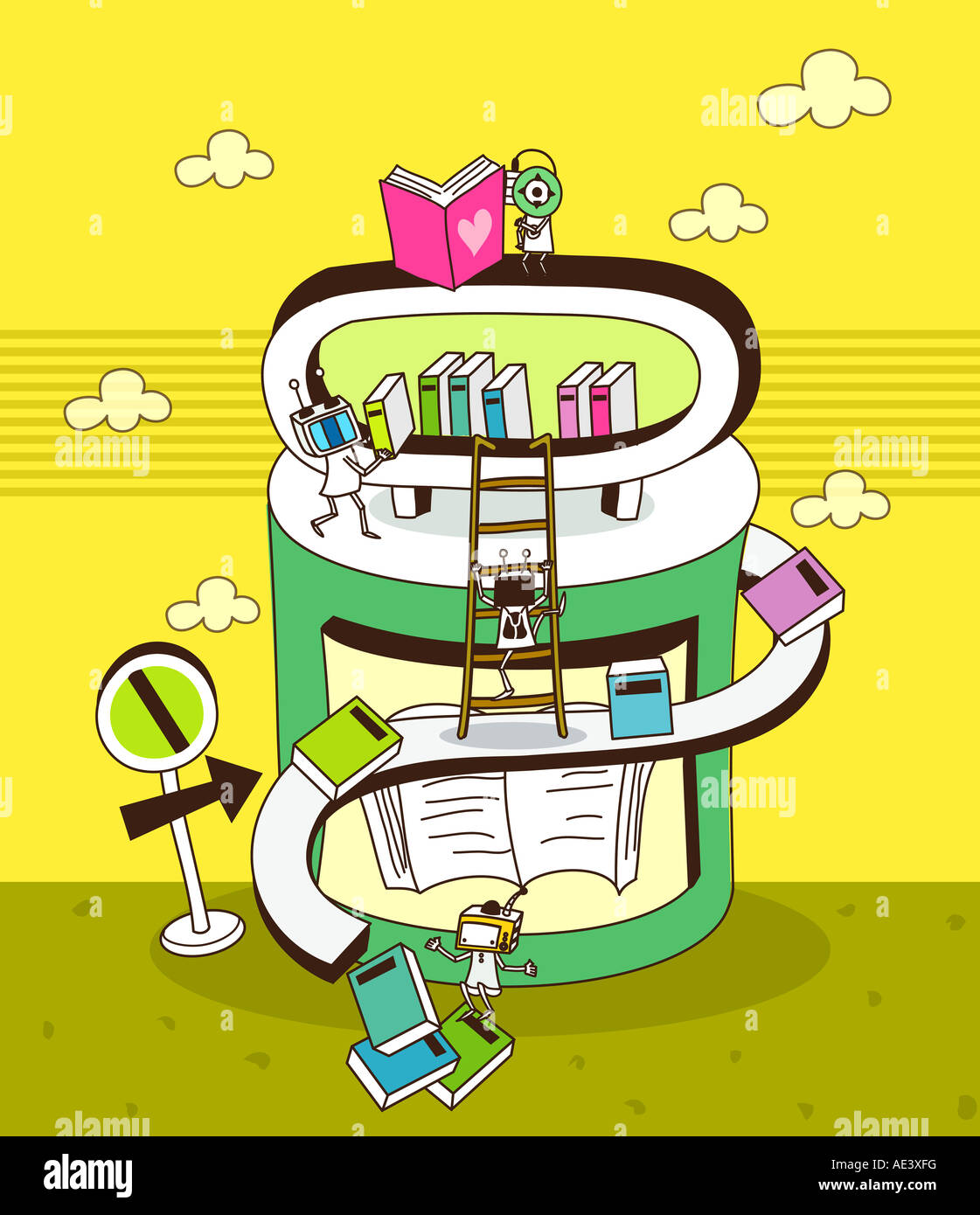 Close-up of a modern library building Stock Photo - Alamy