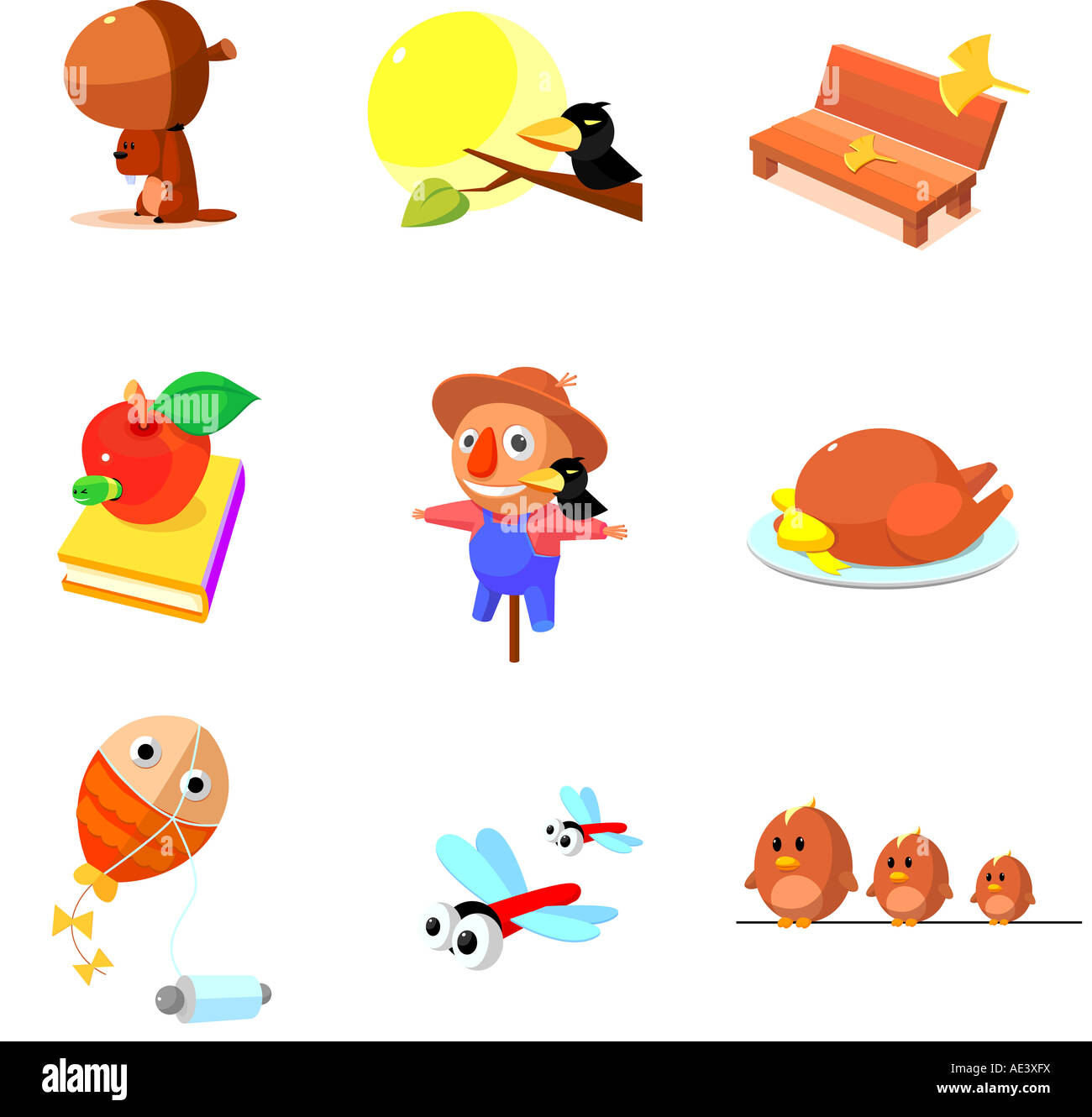 Group of animals with objects Stock Photo - Alamy