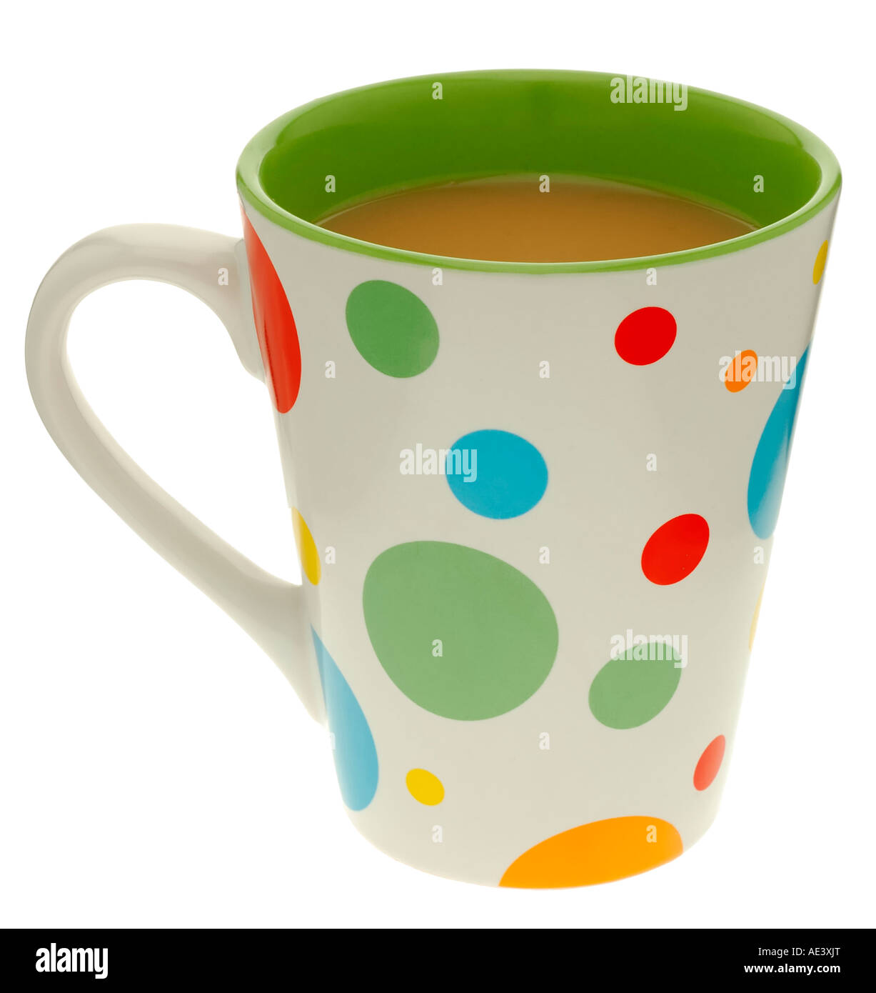 Mug of Tea in Spotty Mug Stock Photo - Alamy