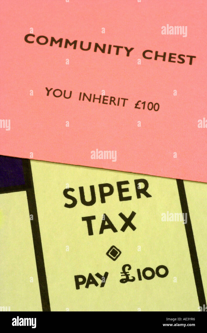vertical photo of a monopoly community chest card saying you inherit ...