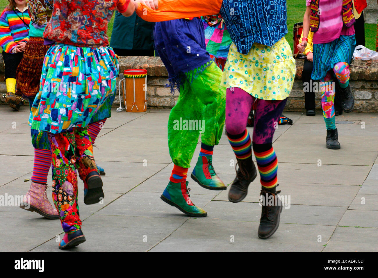 Morris Dancers colourful legs Stock Photo - Alamy