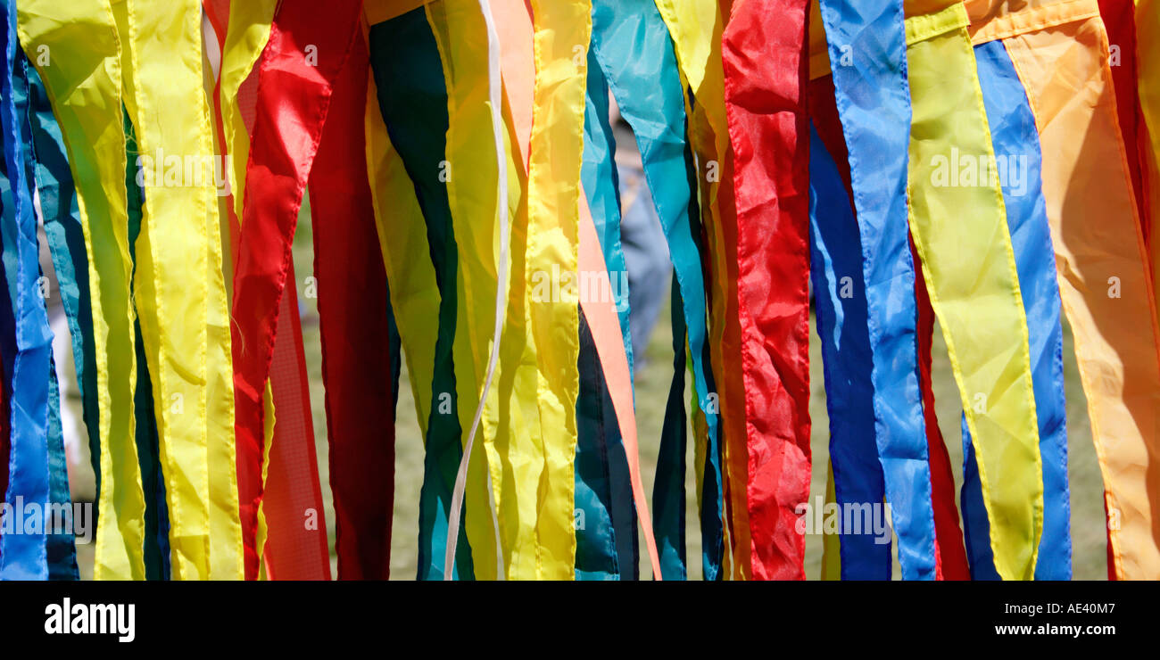 Colourful Streamers Panoramic Stock Photo - Alamy