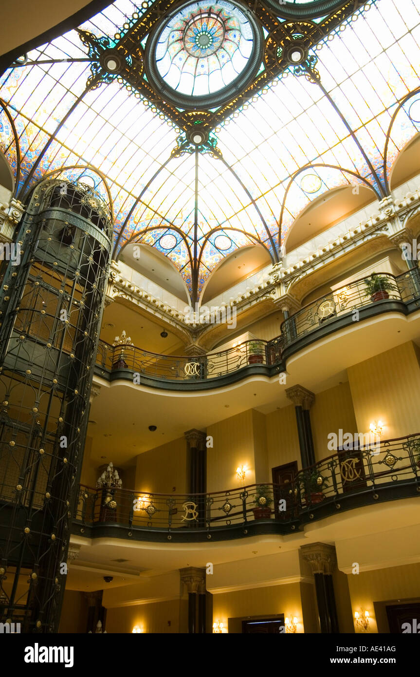Tiffany ceiling in Gran Hotel, Zocalo, Mexico City, Mexico Stock Photo ...