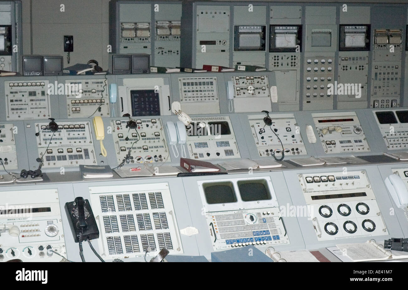 Mission control at the Kennedy Space Center, Cape Canaveral in Florida ...
