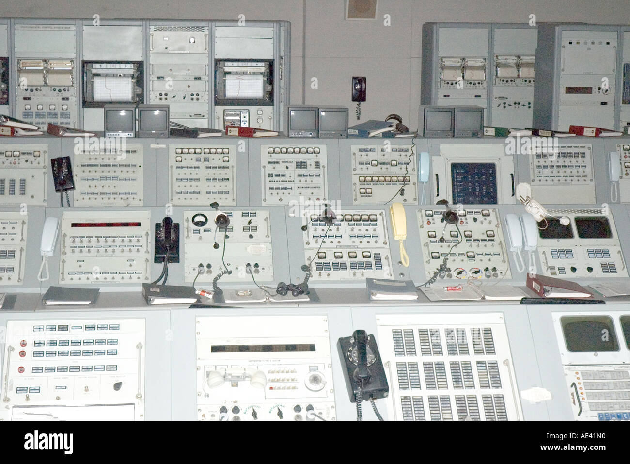 Mission control at the Kennedy Space Center, Cape Canaveral in Florida ...