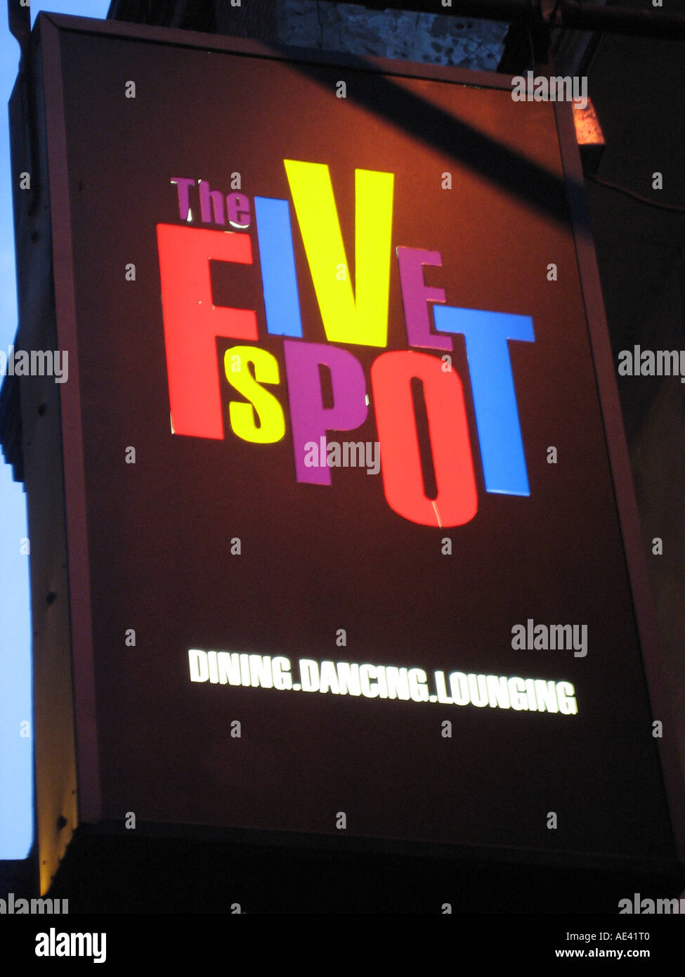 Nightlife spot sign Five Spot Philadelphia Pennsylvania PA USA Stock ...