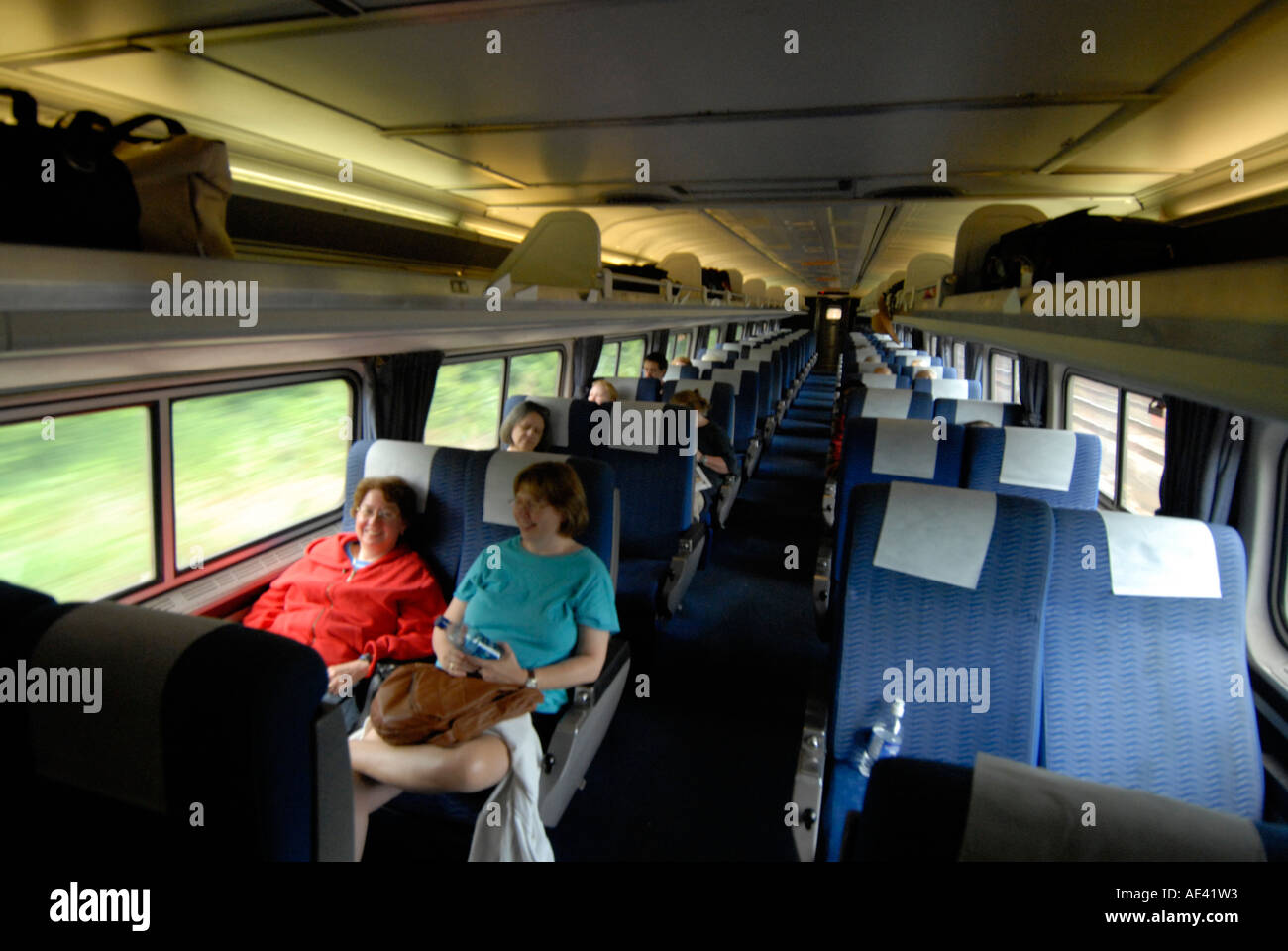 Riders on an AMTRAK train from Philadelphia Philadelphia Pennsylvania ...