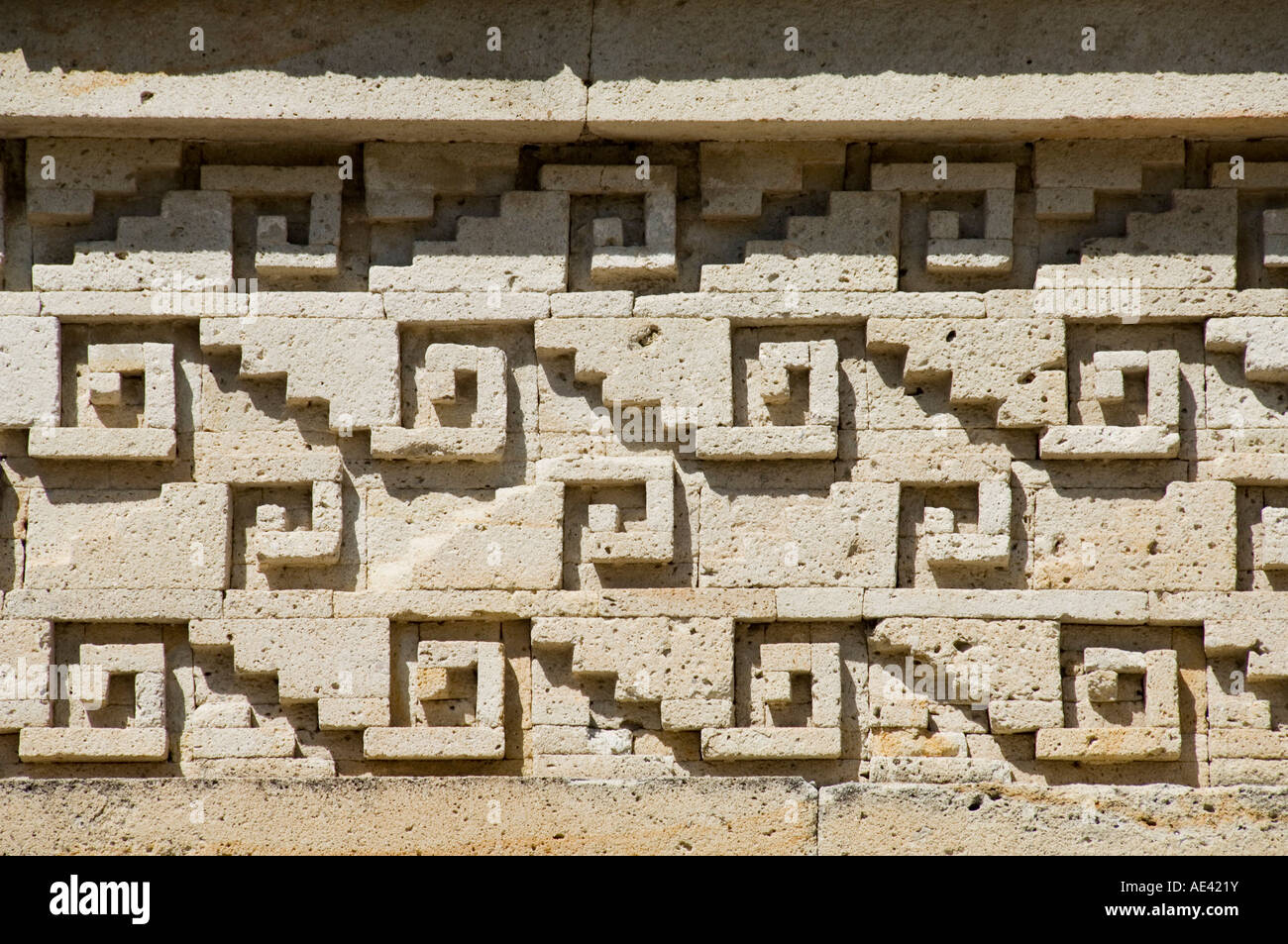 Fantastic geometric stone carving, Mitla, ancient Mixtec site, Oaxaca ...