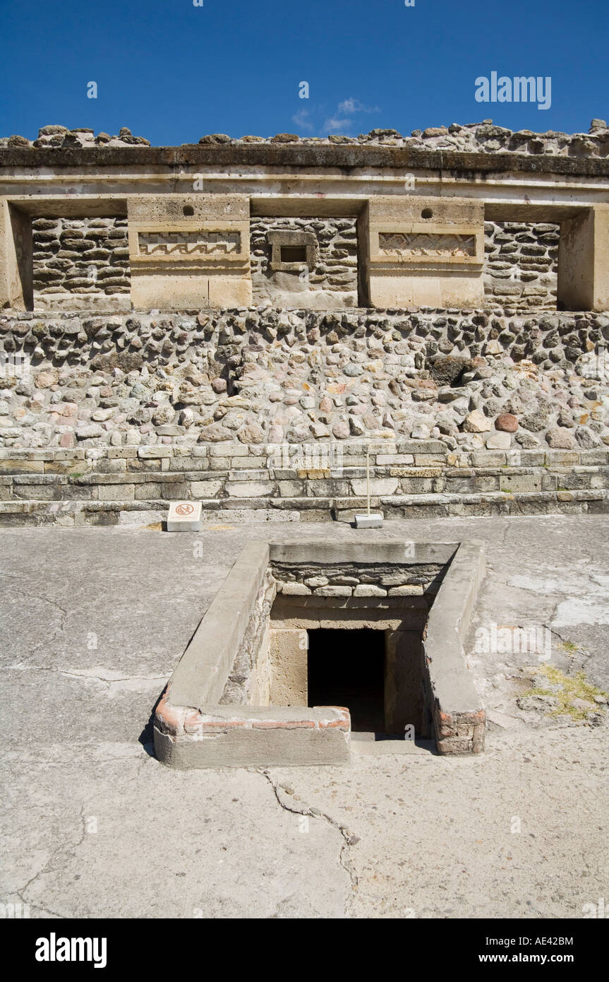 Entrance to tomb, Palace of the Columns, Mitla, ancient Mixtec site ...