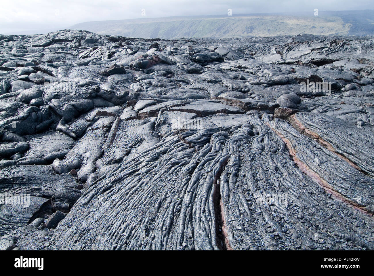 Cooled lava from recent eruption, Kilauea Volcano, Hawaii Volcanoes ...