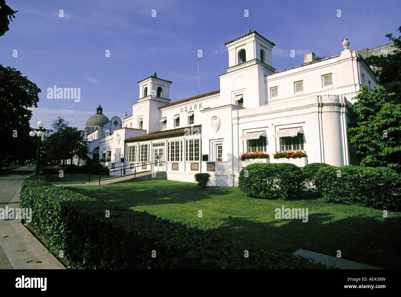 A view of a bath house along Bath House Row in Hot Springs National ...
