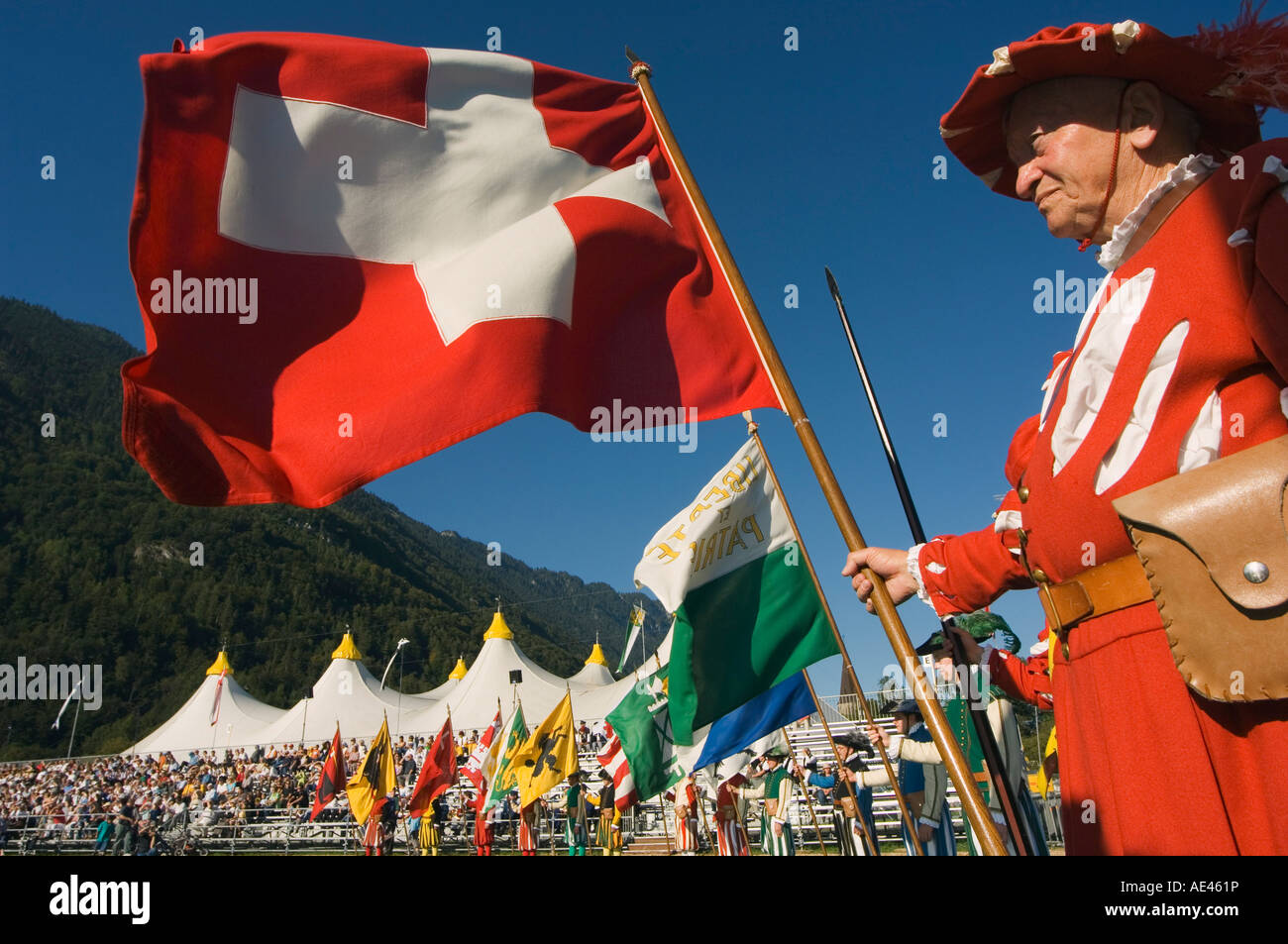 Flag throwing (Fachnenschwingen), Unspunnen Bicentenary festival ...