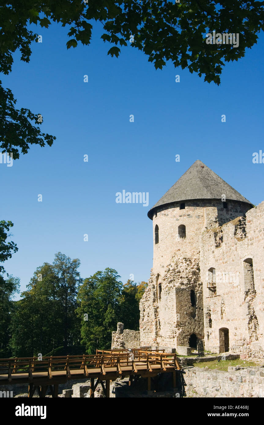 The ruins of Cesis castle, medieval town within Gauja National Park ...