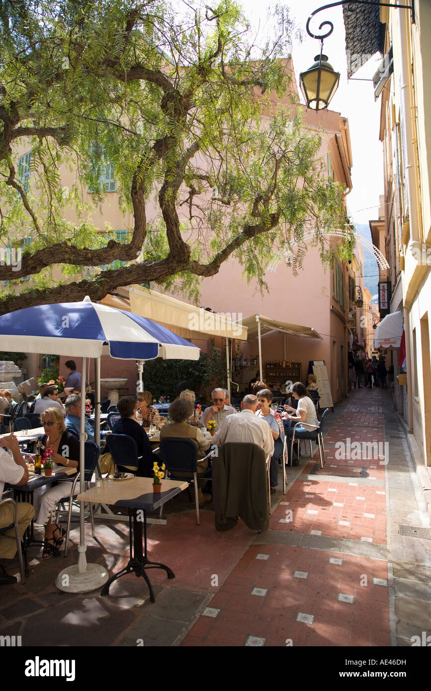 Cafe in the old town, Monaco, Cote d'Azur, Europe Stock Photo - Alamy