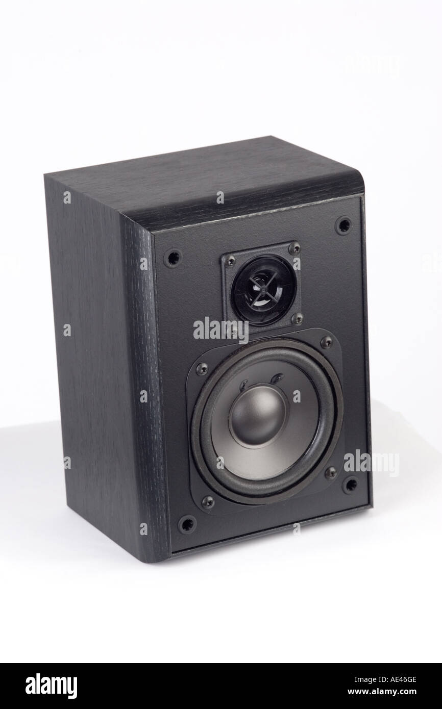 Hi fi speaker showing the bass and treble drive units Stock Photo - Alamy