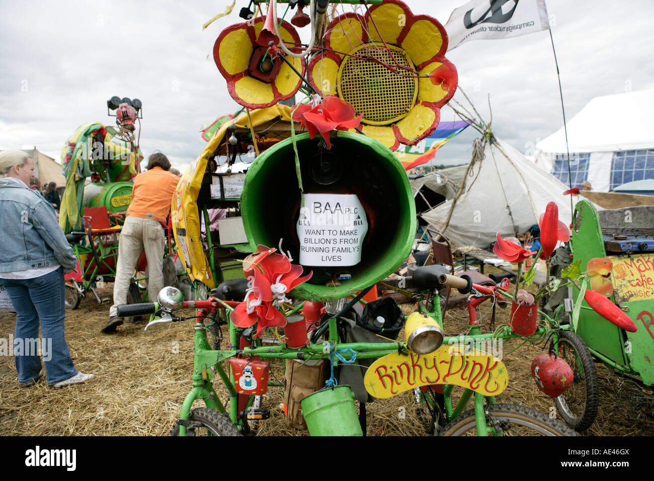 Rinky Dink a bicycle powered sound system at Climate Camp Heathrow ...