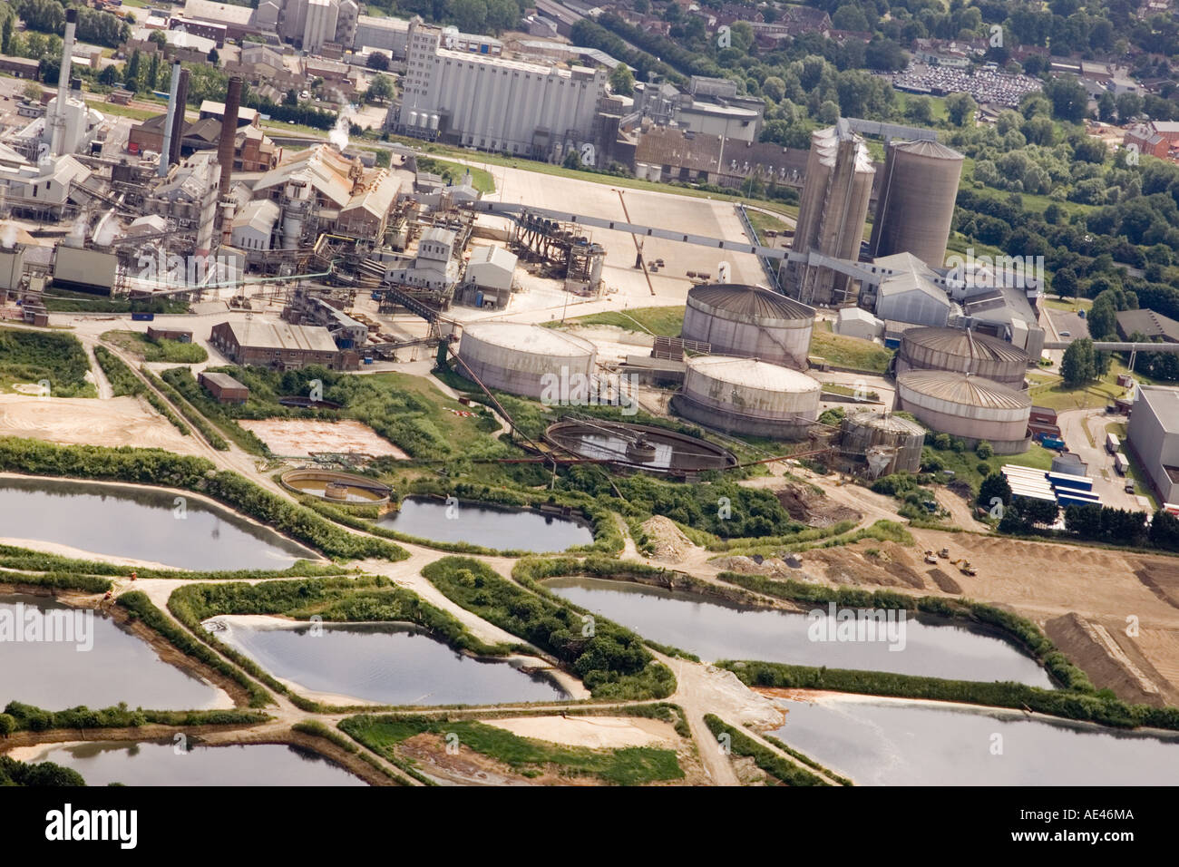The sugar beet factory at Bury St Edmunds in Suffolk as seen from a ...