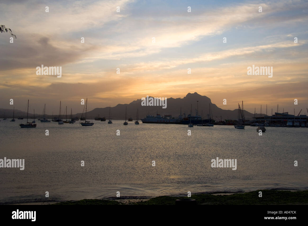Harbour of Mindelo, Sao Vicente, Cape Verde Islands, Africa Stock Photo ...