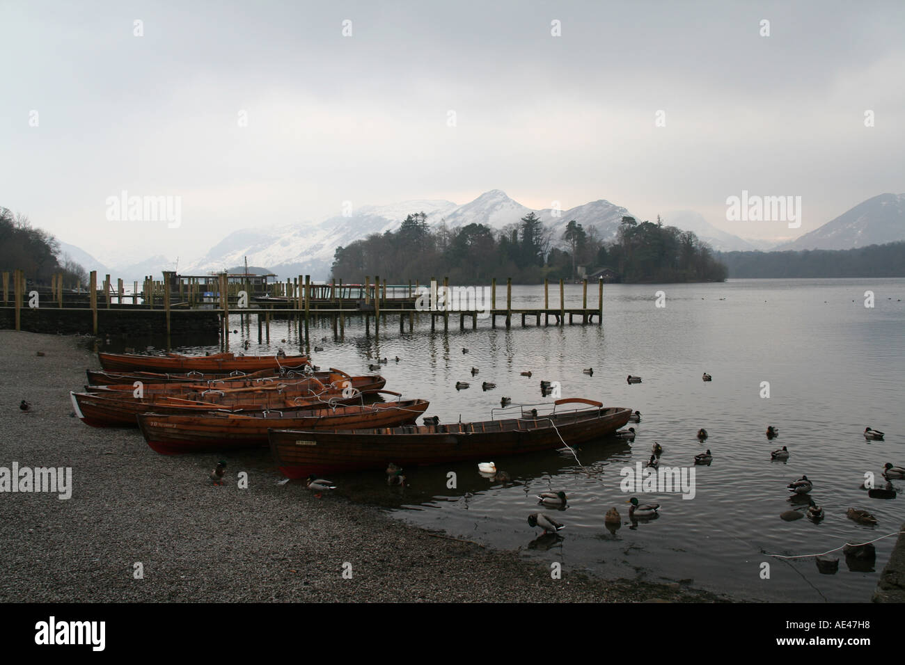 Boats on Derwent Water, Keswick, Cumbria, Lake District Stock Photo - Alamy