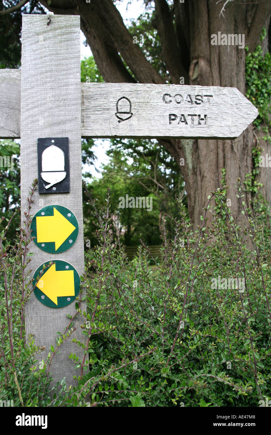 Pembrokeshire Coast Path Signpost and Waymarker Stock Photo - Alamy