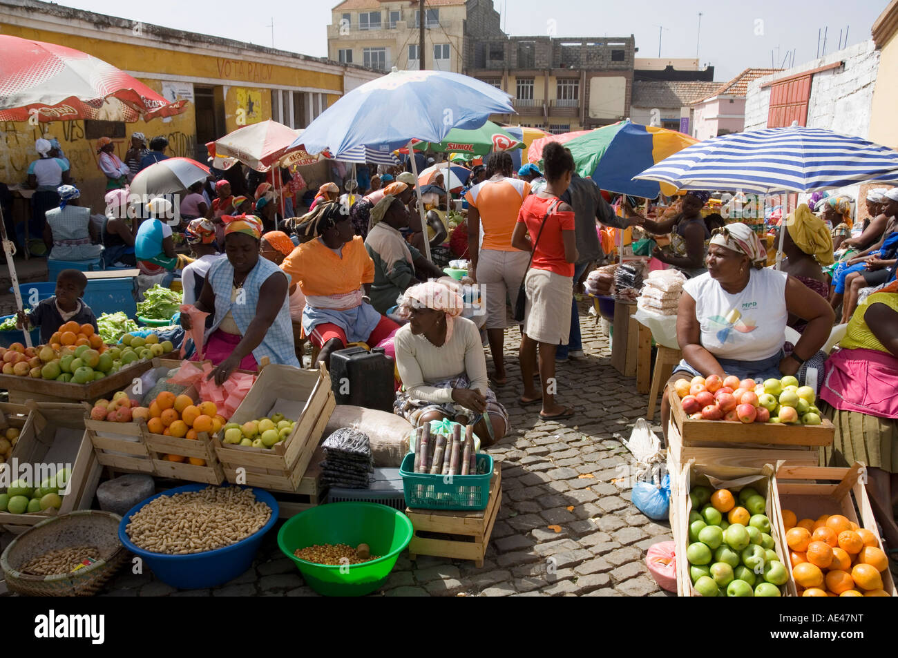Municipal Market at Assomada, Santiago, Cape Verde Islands, Africa ...