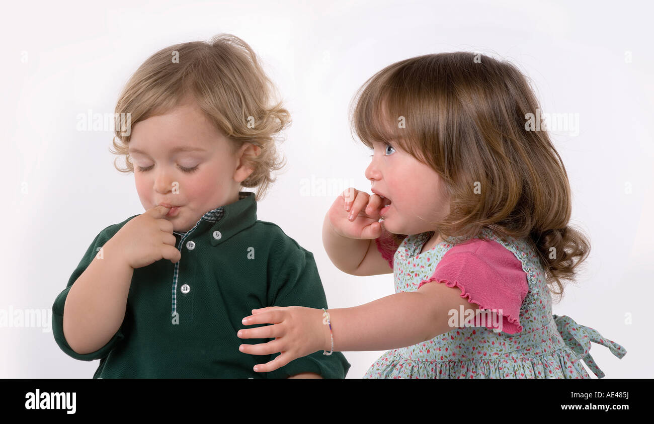 Two kids, Children, Prole Stock Photo - Alamy