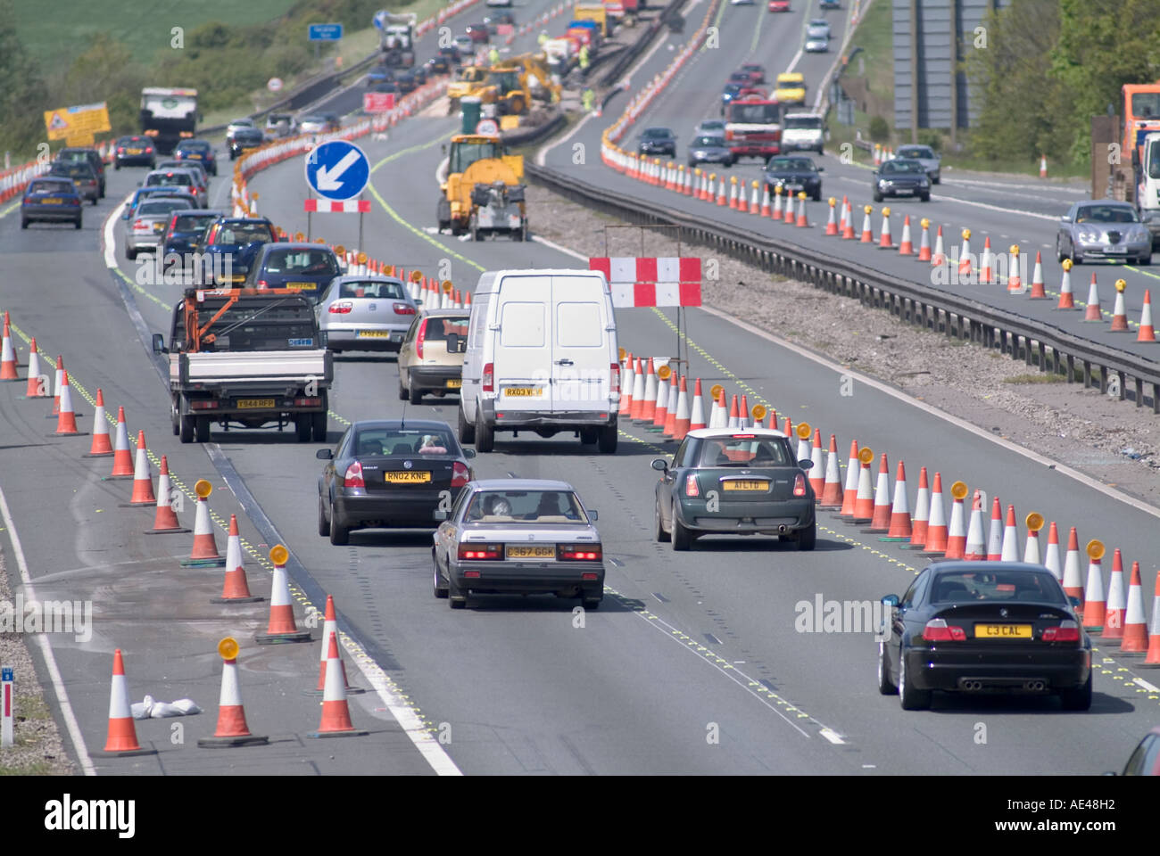 Motorway roadworks highways maintenance vehicles hi-res stock ...