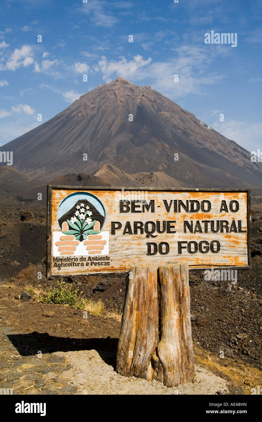 The volcano of Pico de Fogo in the background, Fogo (Fire), Cape Verde ...