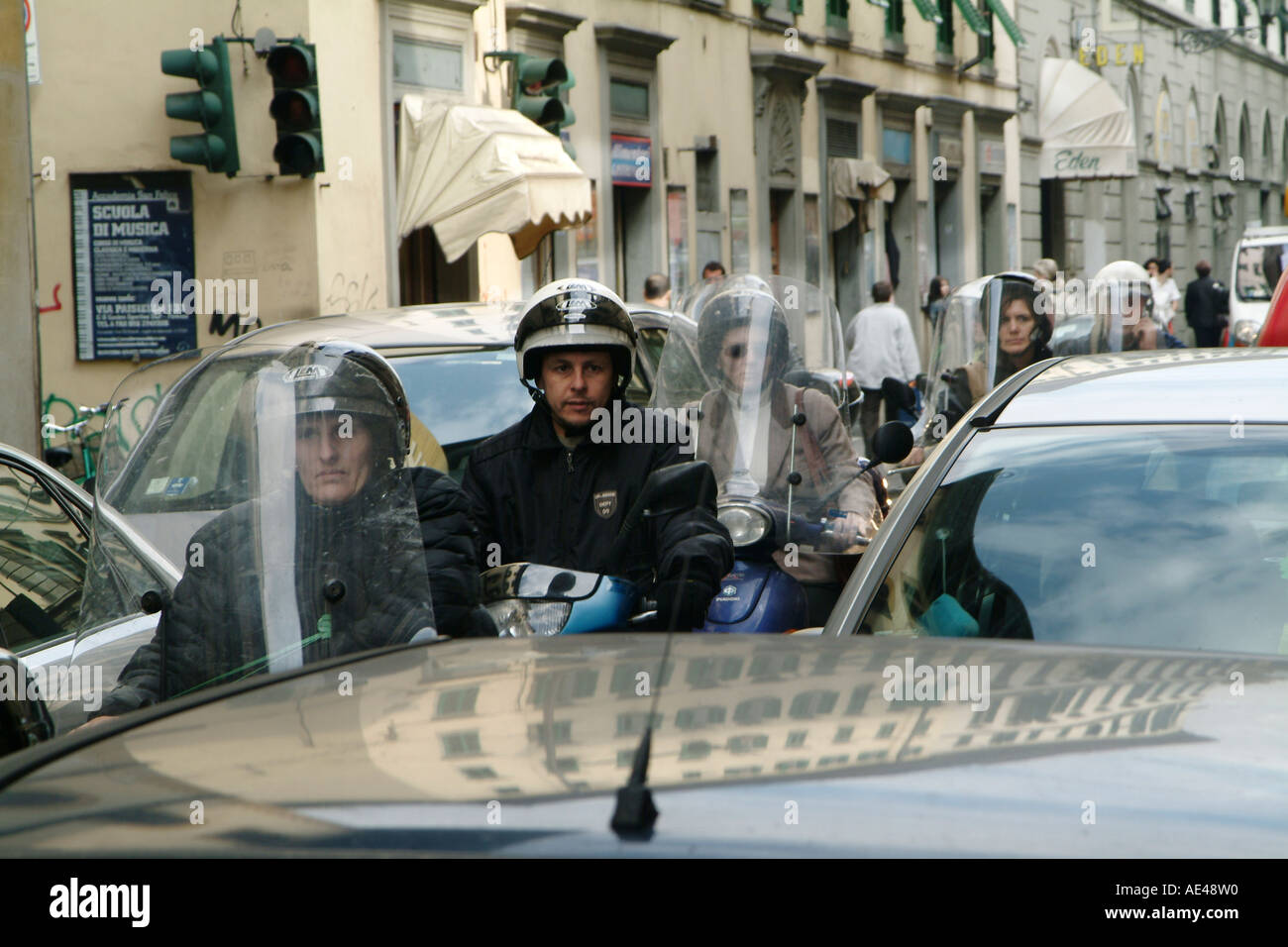 Traffic congestion on italian street hi-res stock photography and ...