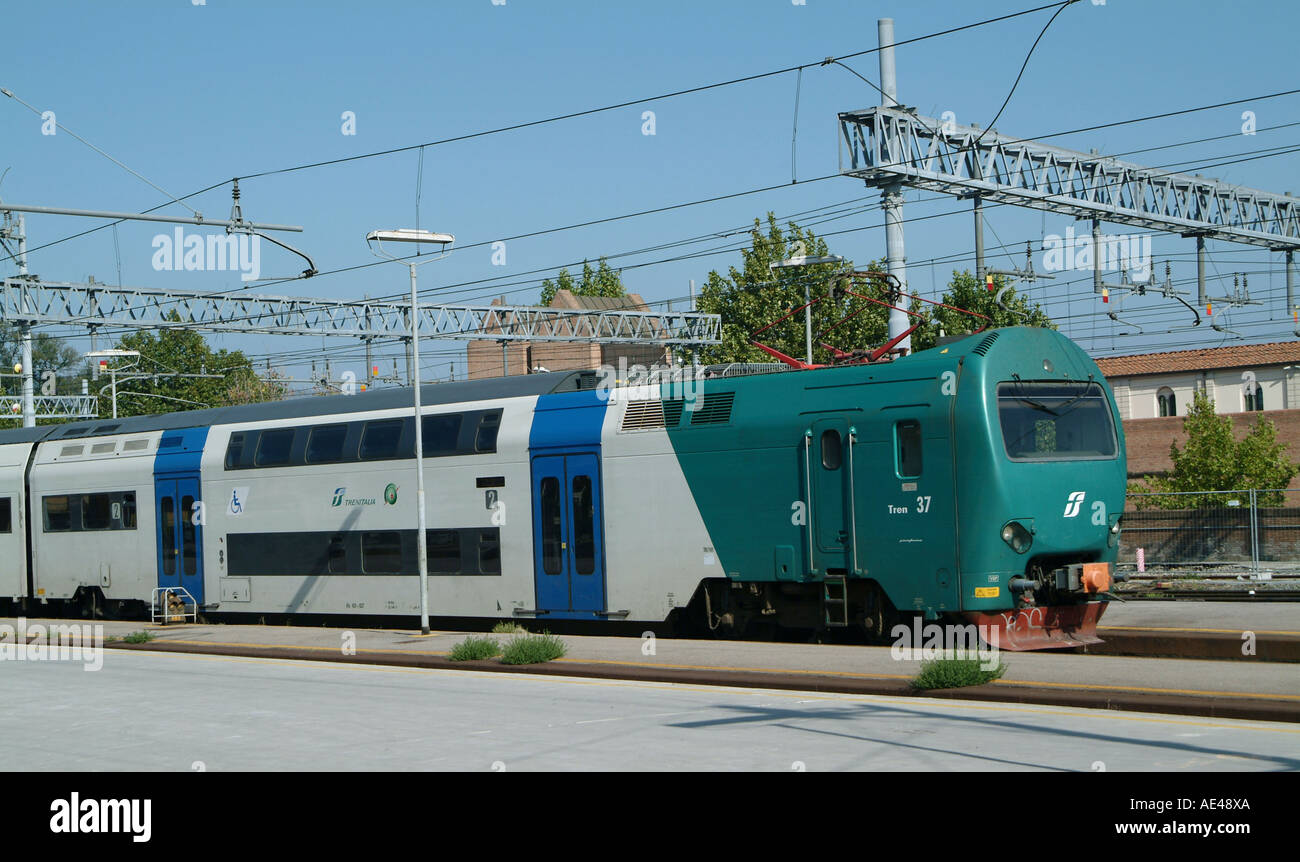 Double decker train at SMN railway station Florence Italy Stock Photo ...