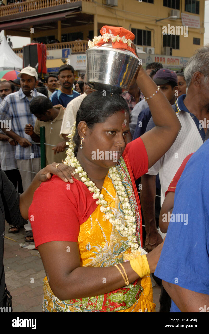 Pilgrim known as kavadi carrier during Hindu Thaipusam Festival ...