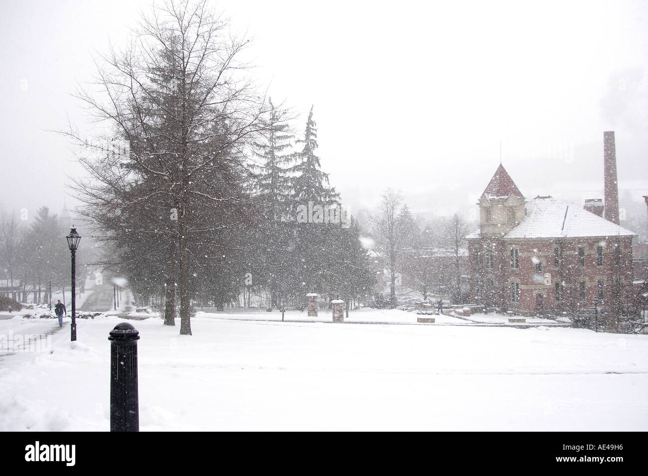 Winter snow and ice, Alfred, New York state United States of America ...