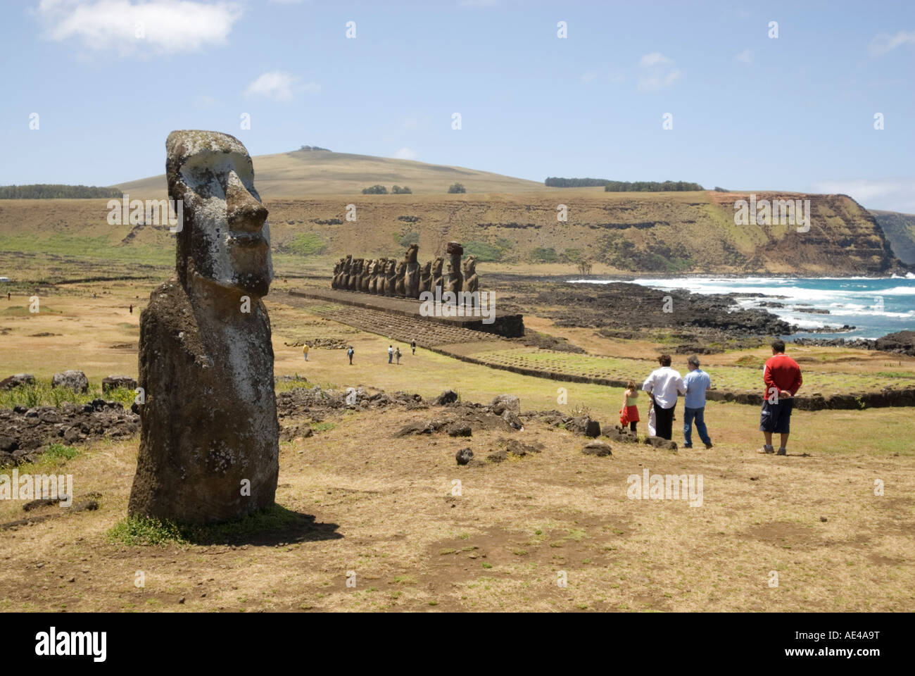 Walking moai, Ahu Tongariki, UNESCO World Heritage Site, Easter Island ...