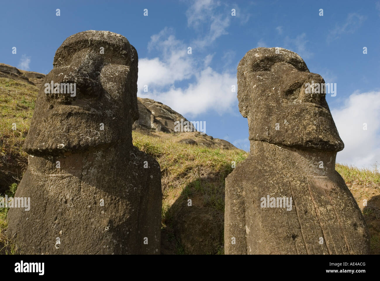 Moai quarry, Rano Raraku Volcano, UNESCO World Heritage Site, Easter ...