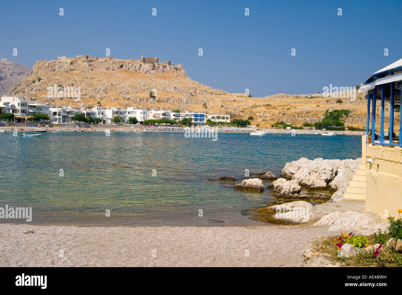 The custom built resort of Charaki on a bay 40 km south of Rhodes Town ...
