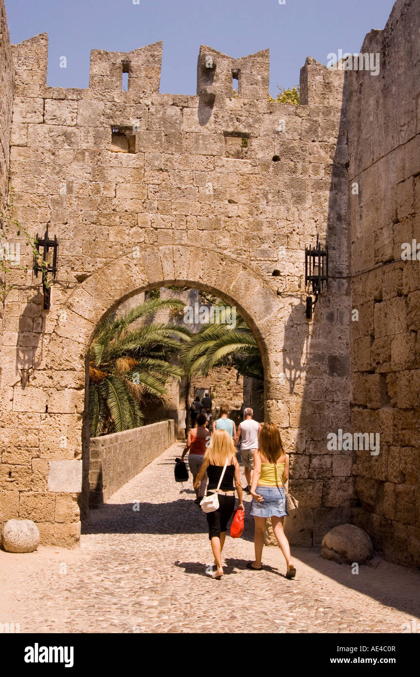 The D'Amboise Gate and city walls around Rhodes Town, Rhodes ...