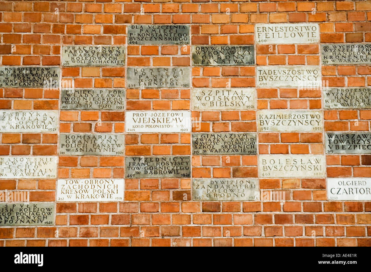 Names in the wall on way up to the Royal Castle area and Wawel ...