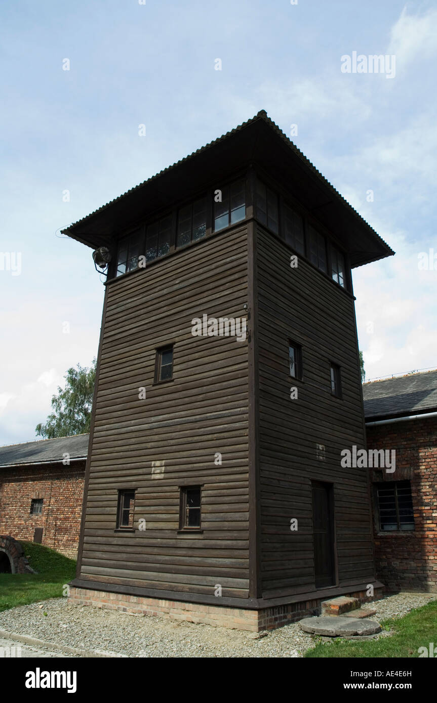 Guard post, Auschwitz concentration camp, near Krakow (Cracow), Poland ...