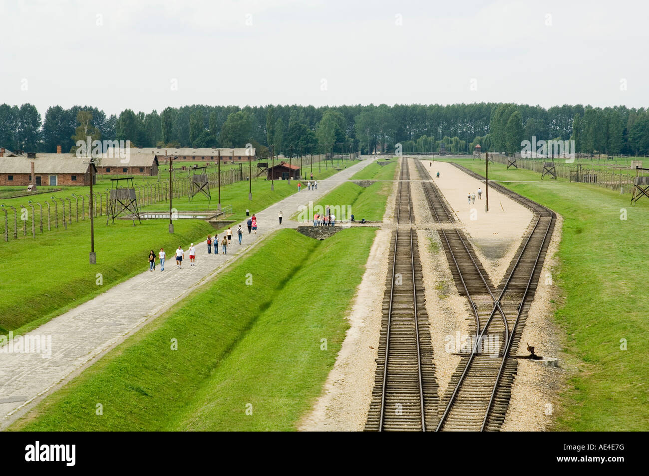 Railway line, Auschwitz second concentration camp at Birkenau, UNESCO ...