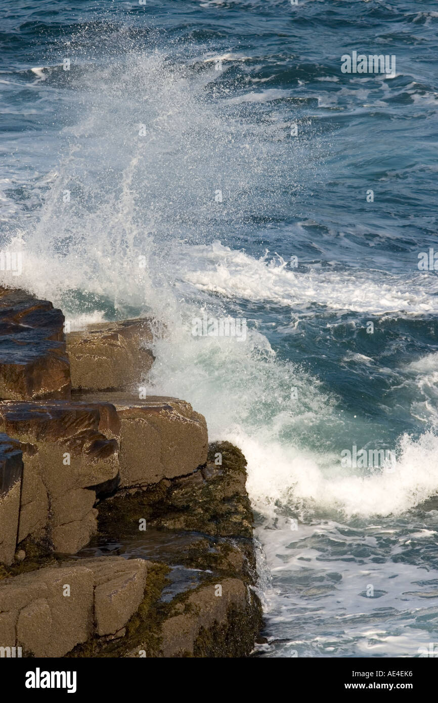 Wave crashing along shoreline cliffs Stock Photo - Alamy