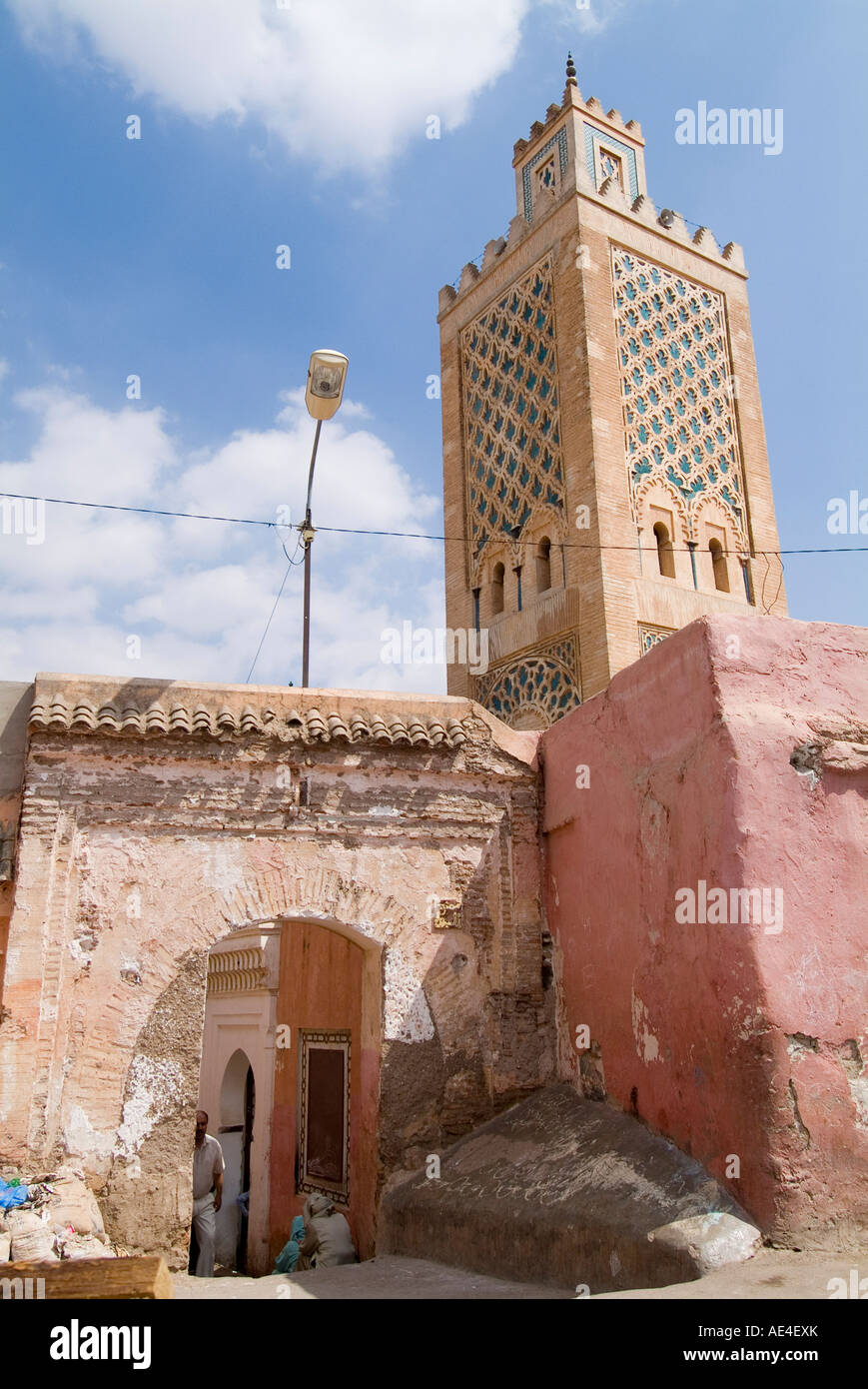 Bab Debbagh, one of Marrakech's city gates, and mosque, Marrakech ...