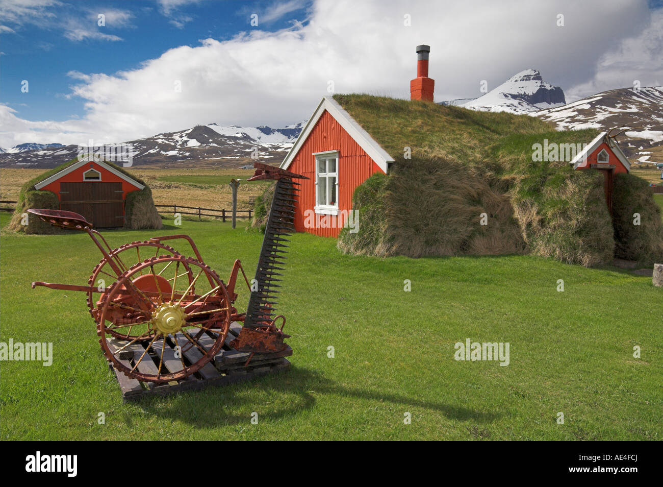 Lindarbakki turf house at Bakkagerdi Borgarfjordur eystri North east ...